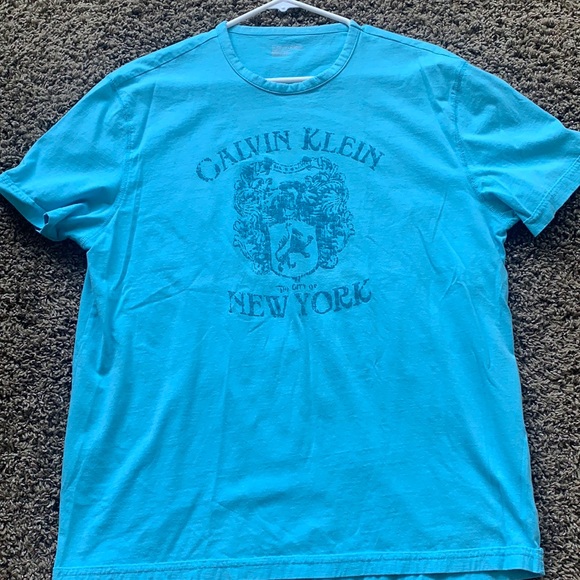 Calvin Klein | Shirts | Calvin Klein Light Blue Tee | Poshmark